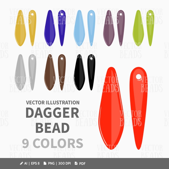 czech-dagger-bead | Vector Beads