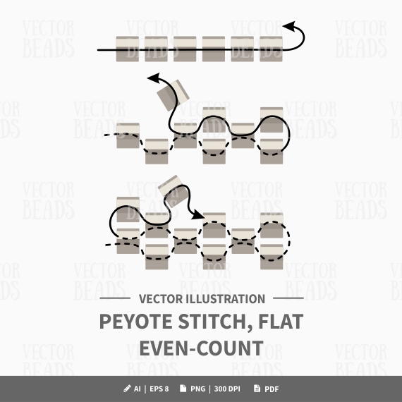 Peyote stitch flat even count | Vector Beads
