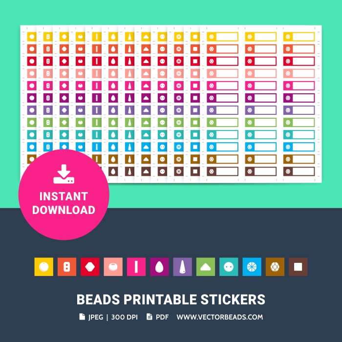 Printable stickers for organizing beads | Vector Beads
